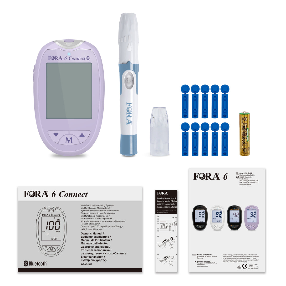 FORA 6 Connect | All-in-One Health Meter for the Family | Blood Glucos ...