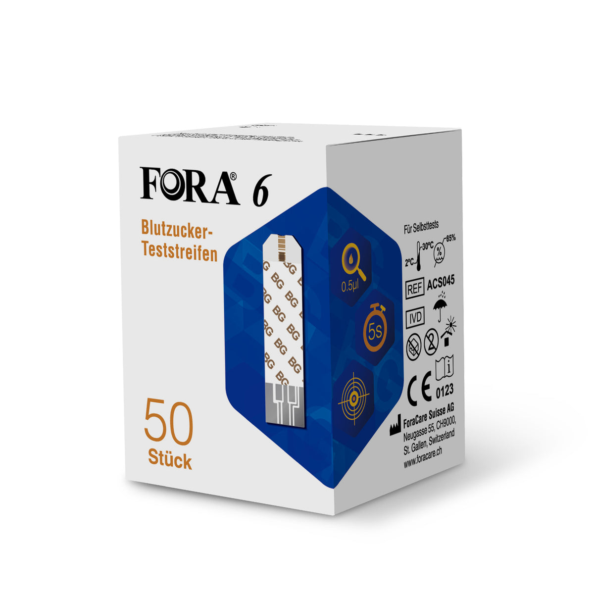 FORA Blood Glucose (BG) Test Strips / 50 pcs – ForaCare Europe