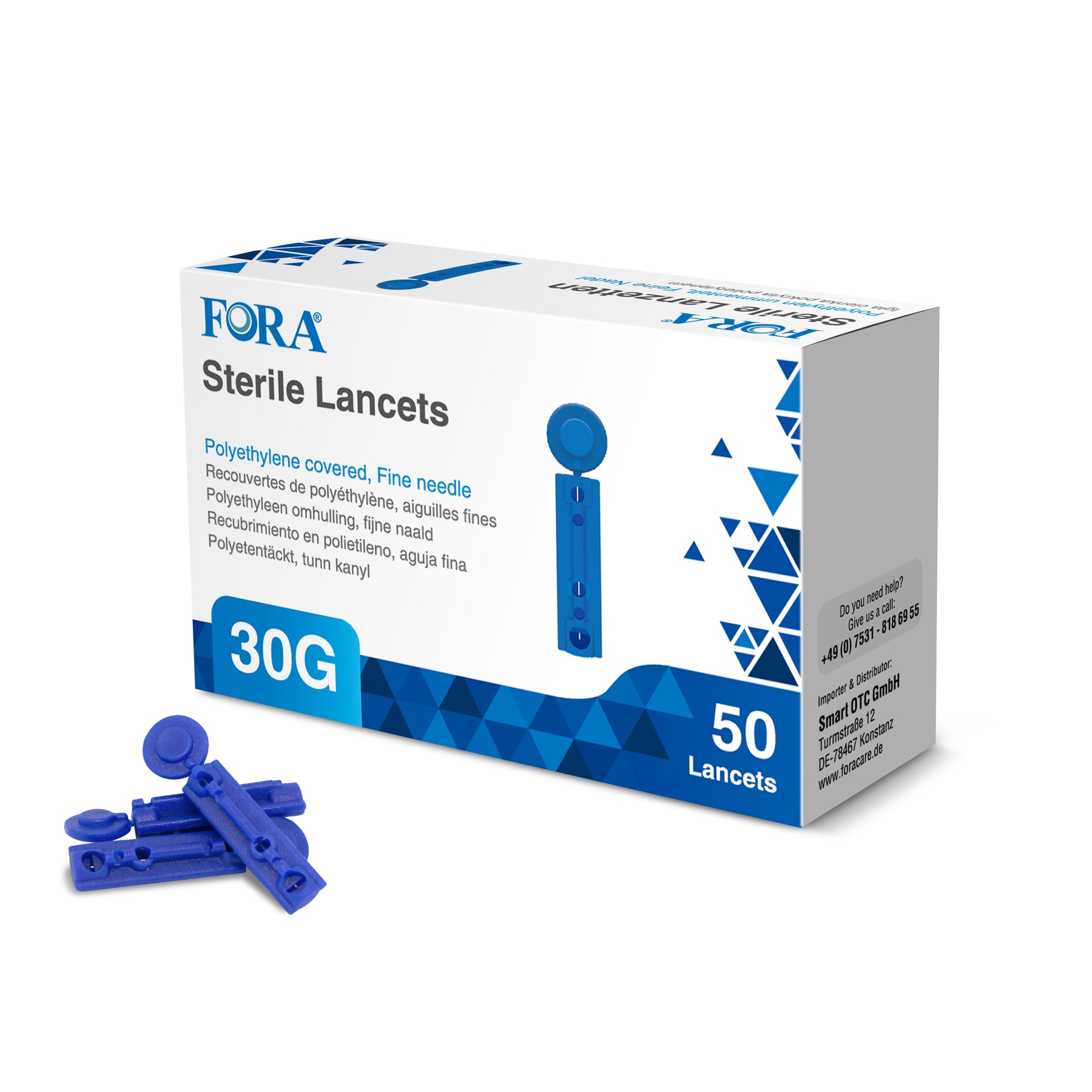 FORA Sterile lancets 30G (50pcs) – ForaCare Europe