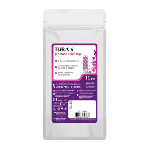 FORA 6 DUO, β-Keton (KT) Test Strip 10pcs Set – ForaCare Europe