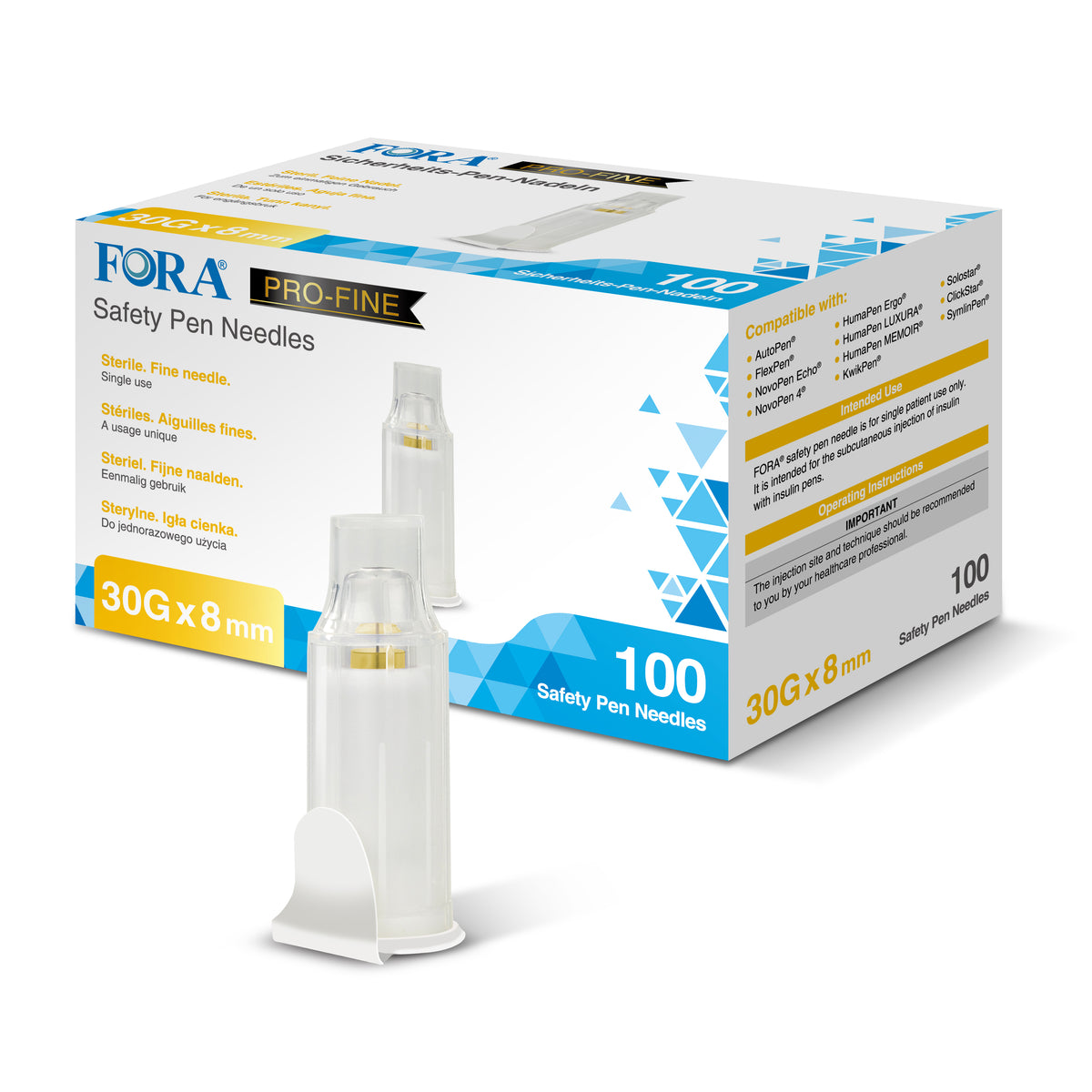 PRO Fine Safety Insulin Pen Needles - 30G – ForaCare Europe